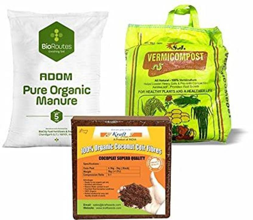 Kraft Seeds KSSA02 Vermicompost & Cocopeat Low EC & Organic Manure ...