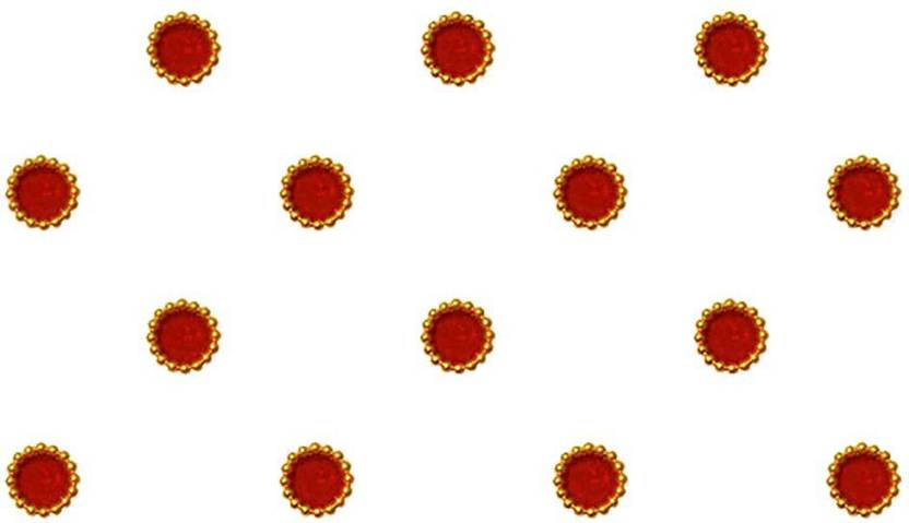 Comet Busters Round Red Bindi With Gold Beads Border (4mm) (BV903 ...
