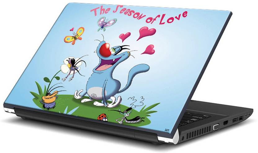 Bluegape Oggy And The Cockroaches Cartoon 3M Matte Sheet Laptop Decal ...