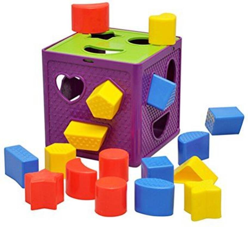 Yixin Plastic Geometric Square Shape Sorter Cube Baby's First Blocks ...