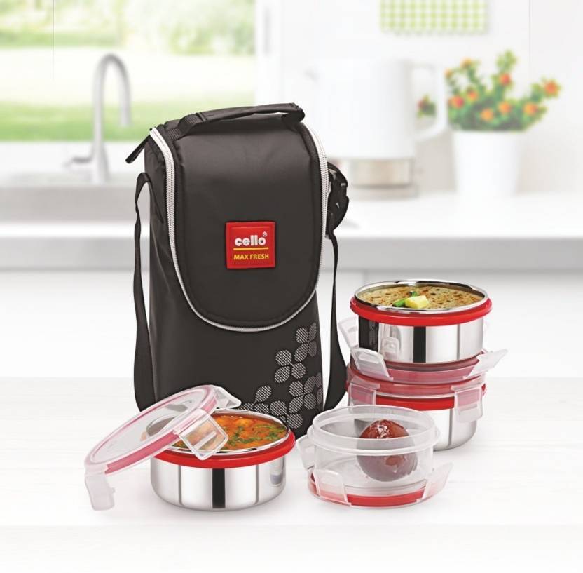 Flipkart.com | cello Max Fresh Steel Click - 4 4 Containers Lunch Box ...