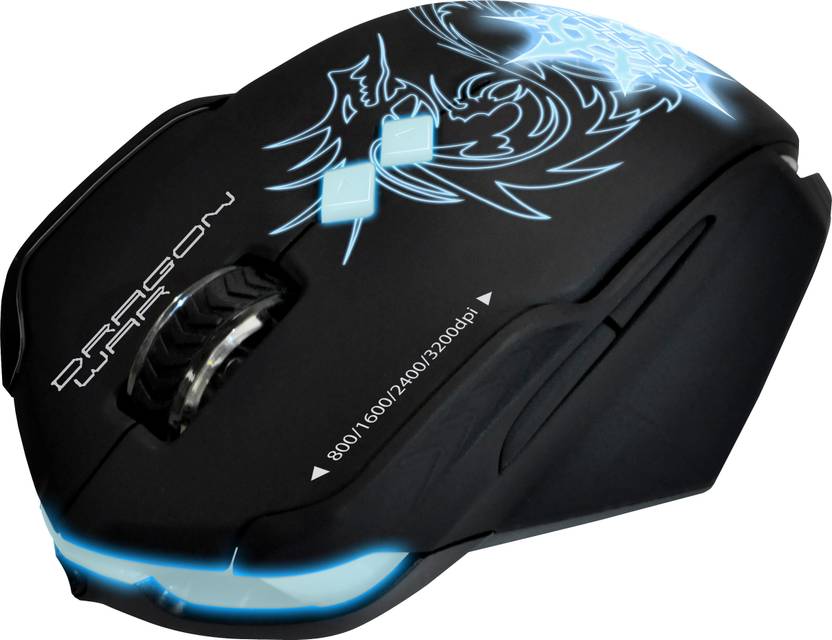 DRAGON WAR Chaos Blue Sensor with Free Mouse Mat Wired Gaming Mouse ...