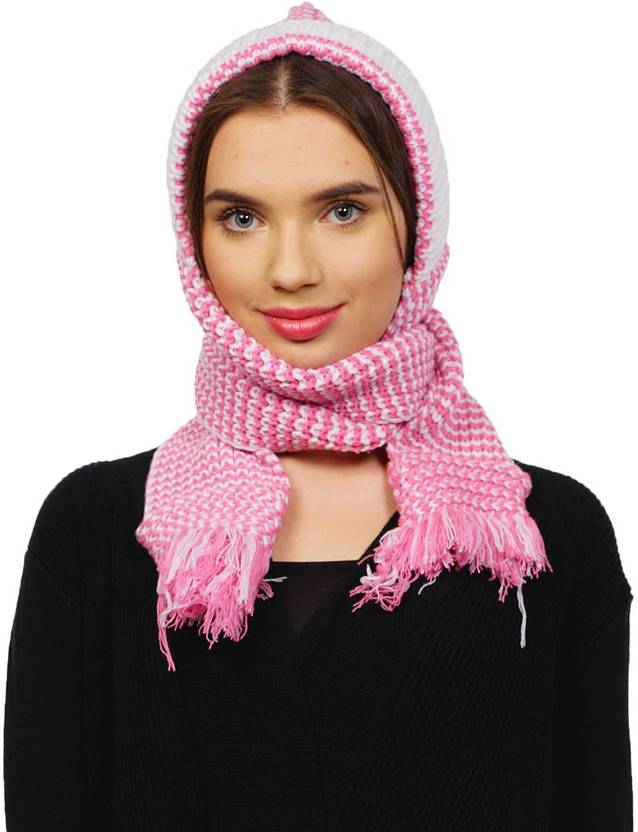 DENOVO Striped Women Muffler - Buy Pink DENOVO Striped Women Muffler ...