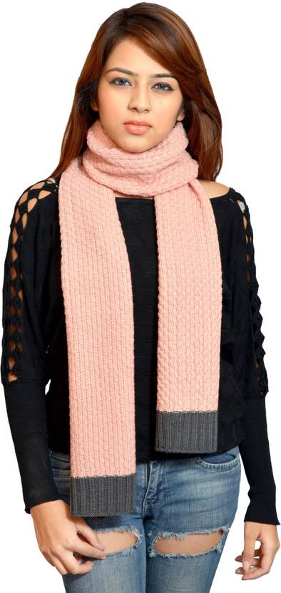 513 Self Design Women Muffler - Buy Light Pink 513 Self Design Women ...