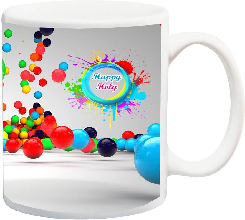 ME&YOU Gift for Holi;Happy Holi colorfull 3D Balls printed Ceramic ...