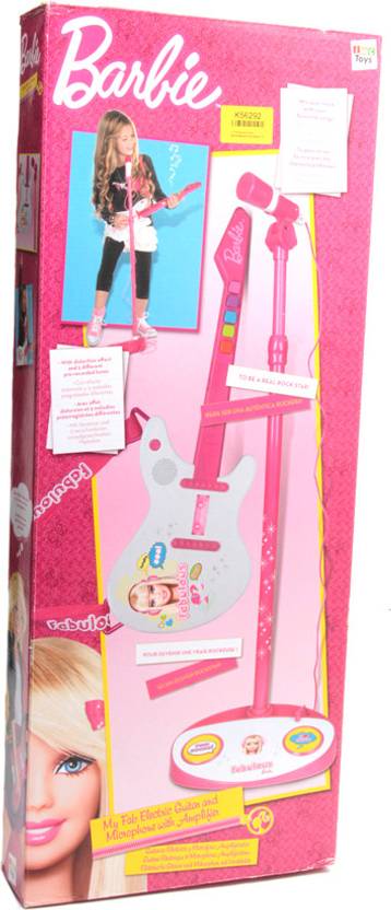 BARBIE Electric Rock Guitar with Microphone - Electric Rock Guitar with ...