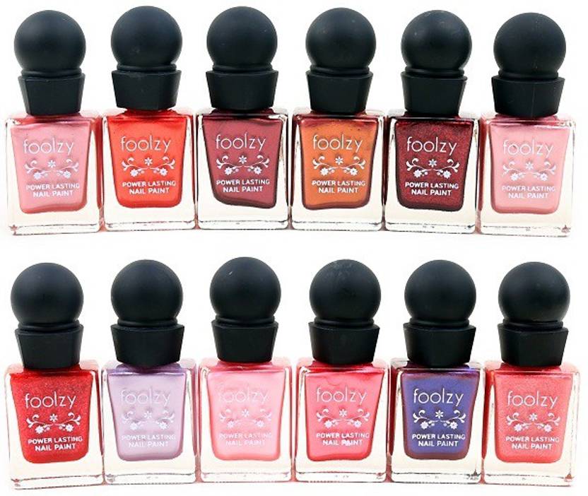 FOOLZY Pack of 12 Love Disco Nail Paint Polish Disco Shades - Price in ...