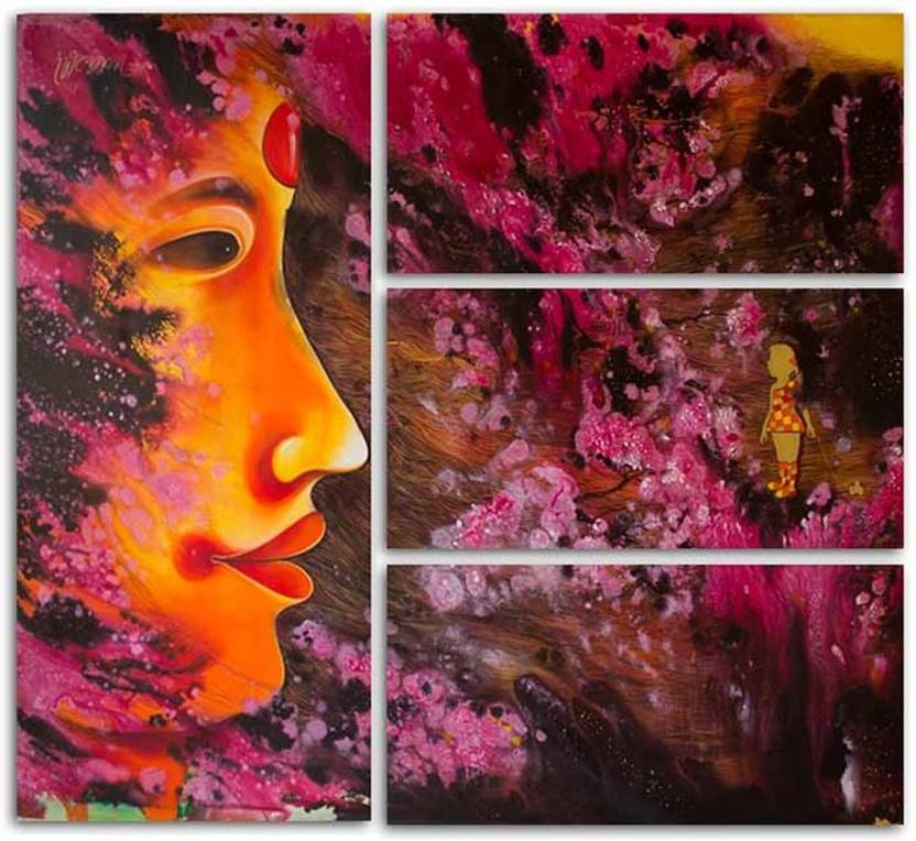 Painting Mantra Adorning 4 Piece Split Art Set Canvas 35 inch x 39 inch ...