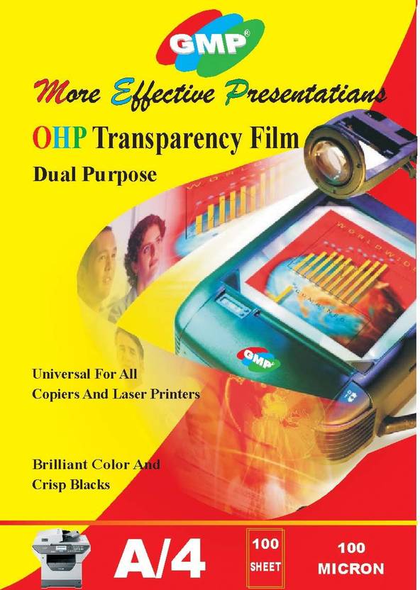 Flipkart.com | GMP A4 OHP 100 Micron Transparency Film 100 Sheet Unruled A4 100 gsm Inkjet Paper ...