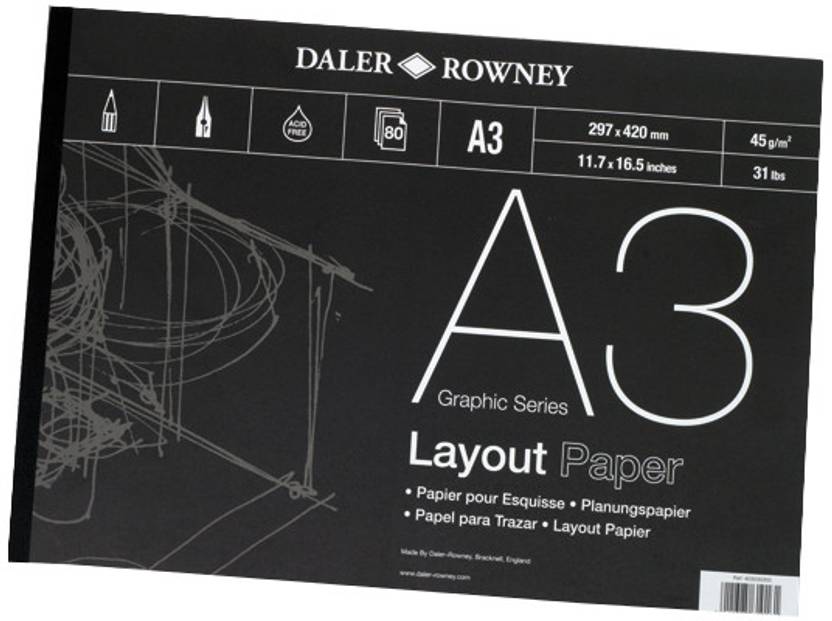 Flipkart.com | Daler-Rowney Graphic A3 45 gsm Layout Paper - Layout Paper