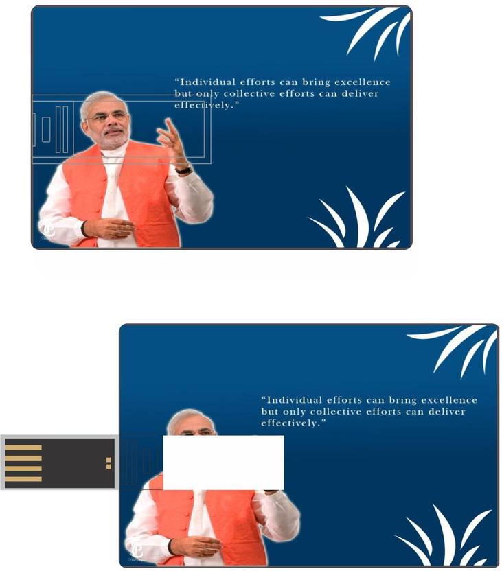Print Shapes Narendra Modi quote Credit Card Shape 8 GB Pen Drive ...