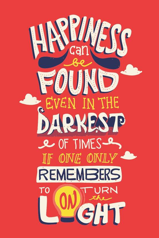 Motivational Quote Poster 'Happiness Can Be Found' Paper Print - Quotes ...