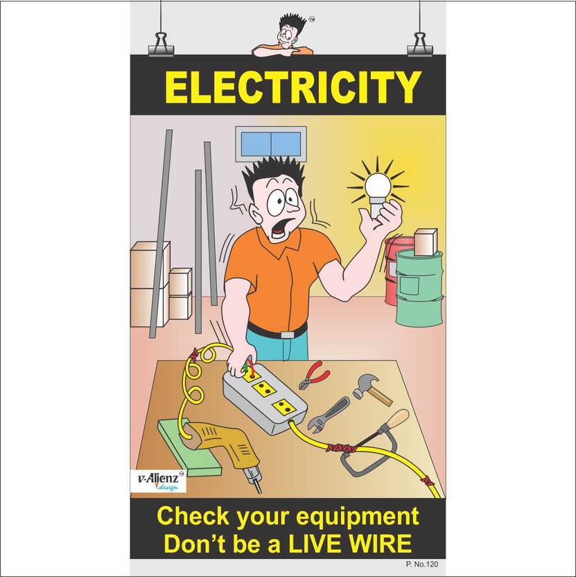 Safety Poster-Electricity Paper Print - Abstract, Quotes & Motivation ...