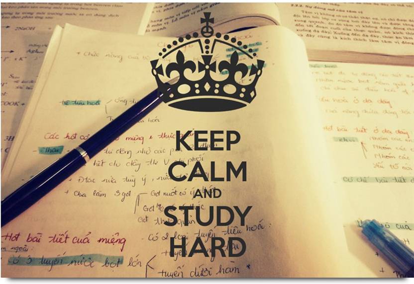 Keep Calm and Study Hard (Open Book) Paper Print - Quotes & Motivation ...
