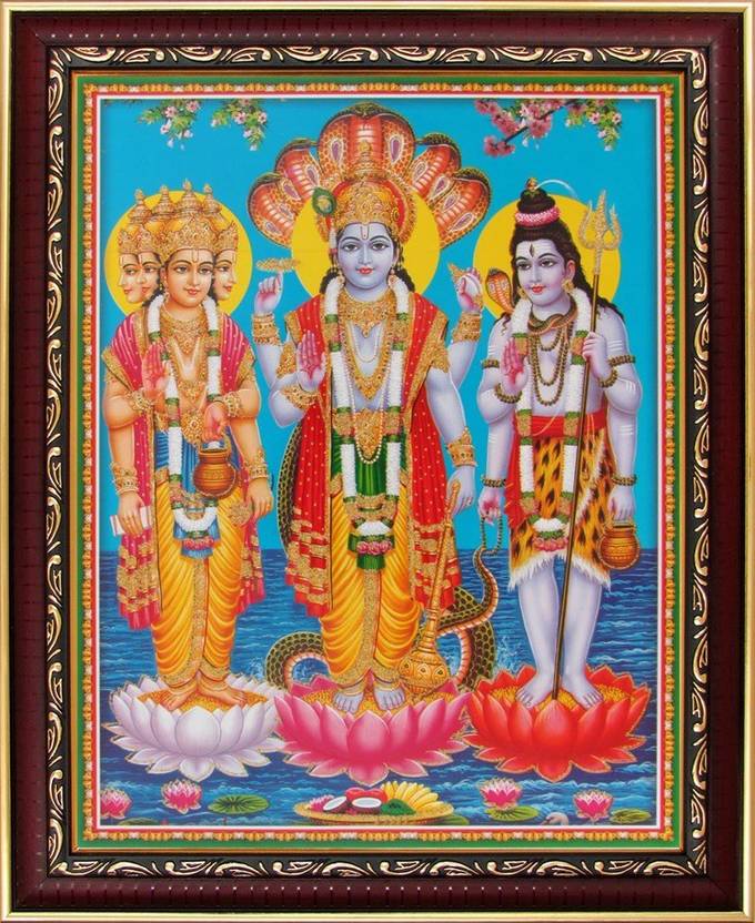 Lord Brahma Vishnu and Mahesh Poster Paper Print - Art & Paintings ...