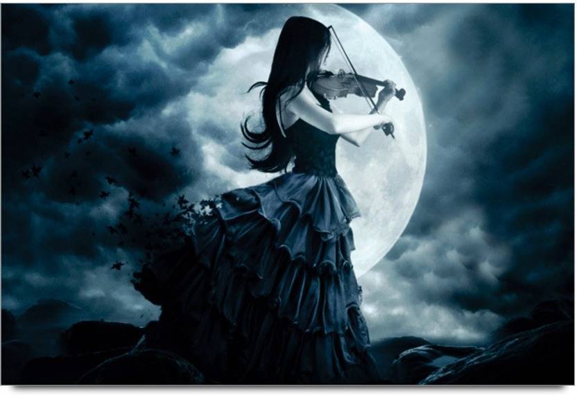 Amy Beautiful Fantasy Girl Playing Violin 3d Poster Abstract Posters