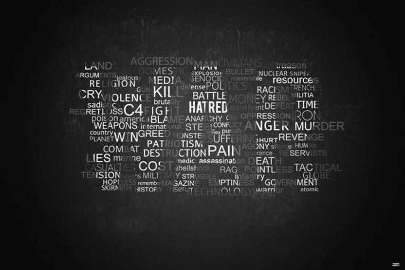 War Typography Photographic Paper - Abstract posters in India - Buy art ...