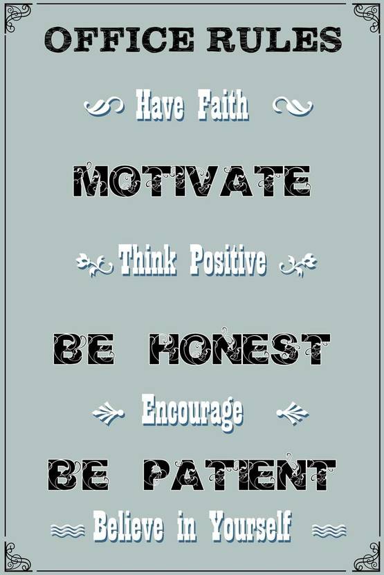 Office Rules Photographic Paper - Quotes & Motivation posters in India ...