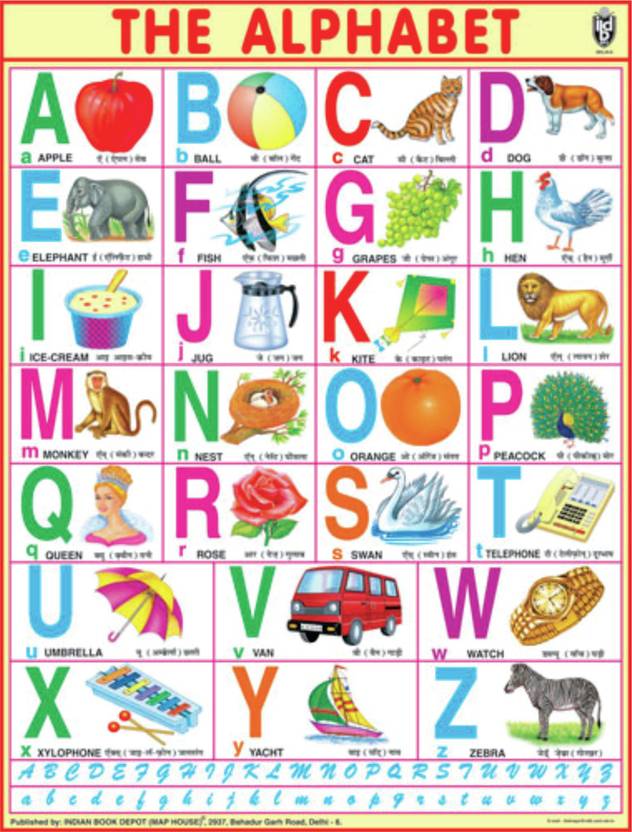 JUMBO ALPHABET CHART FOR CHILDREN(PAPER PRINT) 40 INCH X 54 INCH Paper ...