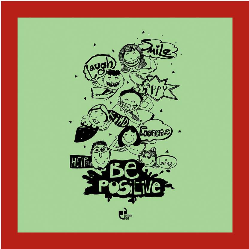 Thinkpot Be Positive - Doodle Motivational Orange Square Frame Paper ...