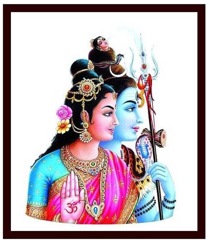 Lord Shiva and Parvathi - 2 Canvas Art - Religious posters in India ...