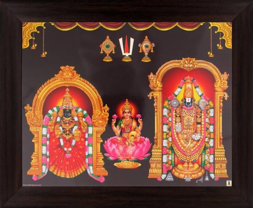 Lord Venkateswara / Tirupati Balaji with Laxmi Poster Paper Print - Art ...