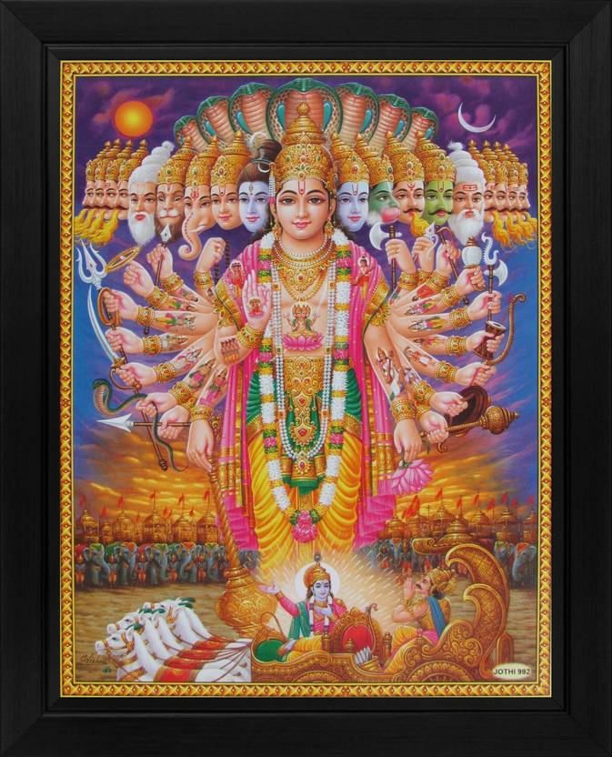 Lord Krishna Virat Darshan to Arjuna Poster Paper Print - Art ...