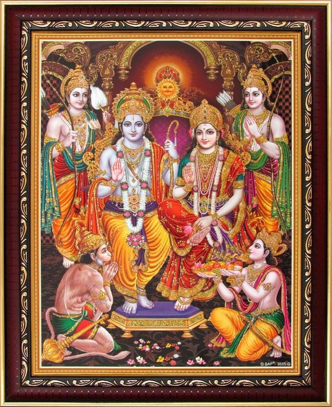 Lord Rama / Shree Ram Darbar Poster Paper Print - Art & Paintings ...