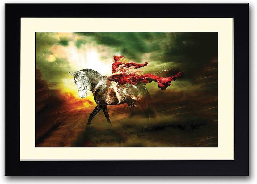 Man On Horse Artistic Fine Art Print - Art & Paintings posters in India ...