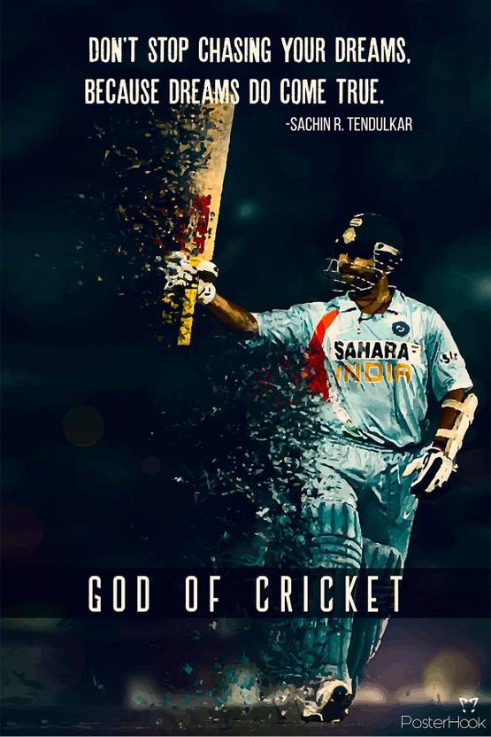 PosterHook Sachin Tendulkar God Of Cricket 300gsm Poster Paper Print ...