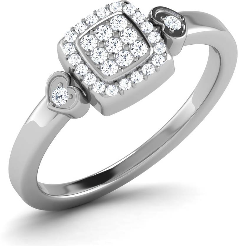 CaratLane Gladys Silver Diamond Ring Price in India - Buy CaratLane ...