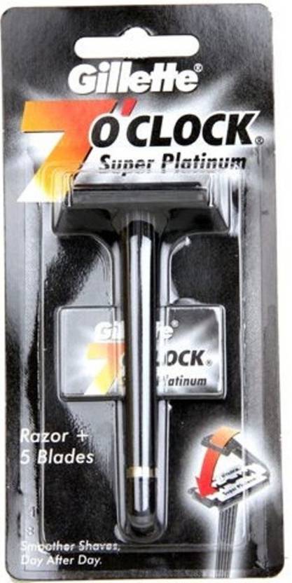 GILLETTE 7'O Clock Super Platinum Safety Razor - Price in India, Buy ...