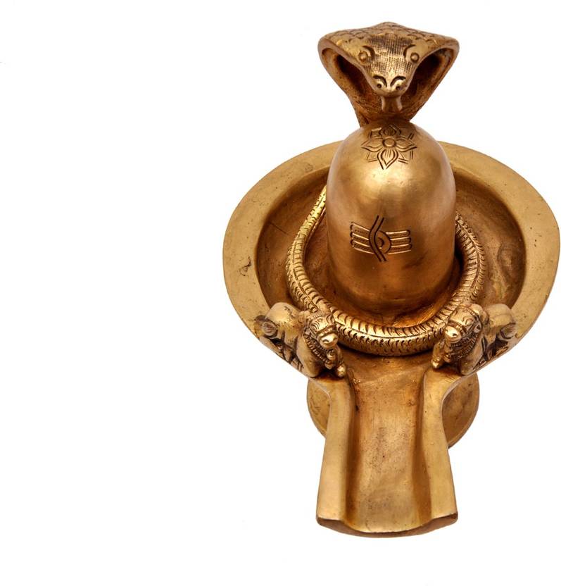 Aesthetic Decors SHIVLING W SNAKE in Antique Gold Decorative Showpiece ...