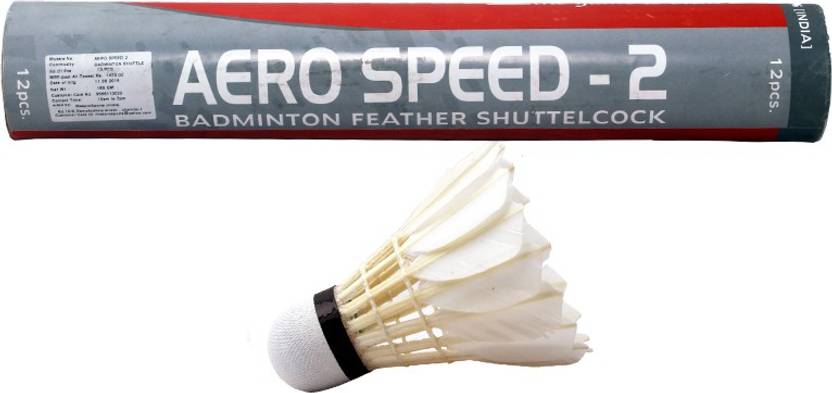 Maspro Badminton Shuttle Cork Aerospeed -2(Pack of 12) Feather Shuttle ...