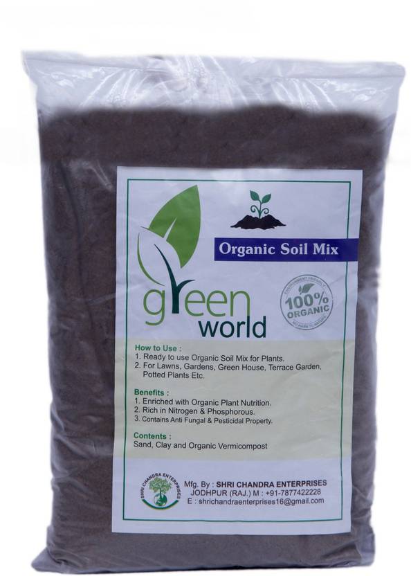 Green World Organic Soil Mix 14 Kgs ( 100 % Organic & Natural ) Potting ...
