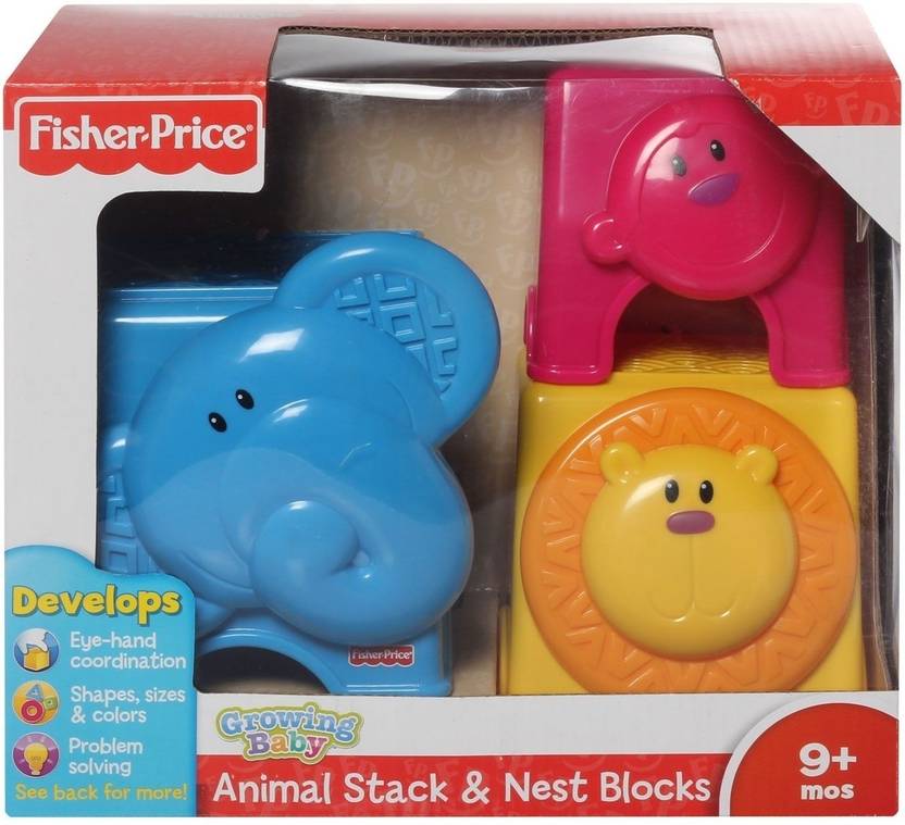 FISHER-PRICE Animal Stack and Nest - Elephant, Lion, Monkey - Animal ...