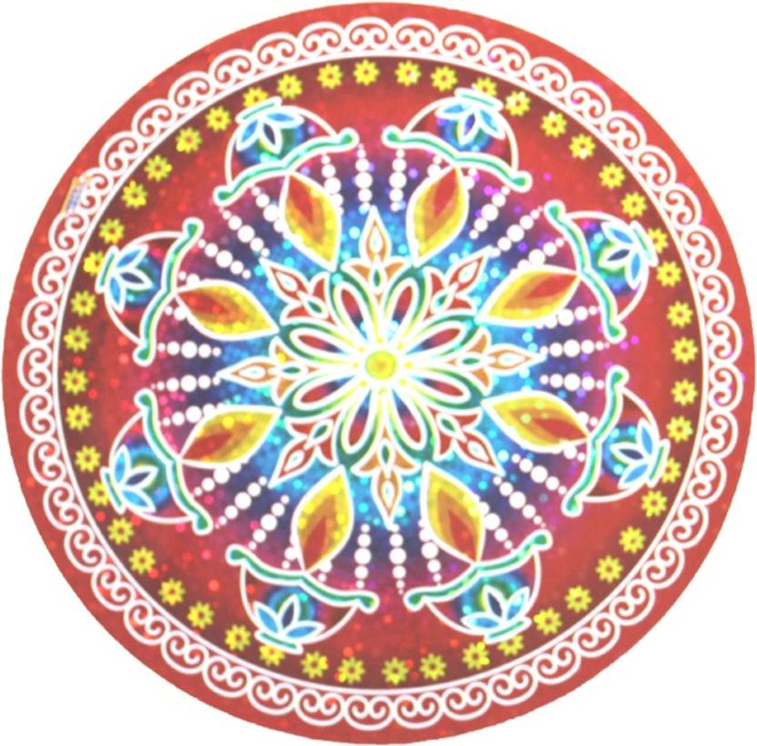 STICKER BAZAAR 25.4 cm Diwali Special Rangoli Small Sparkle Sticker_4 ...