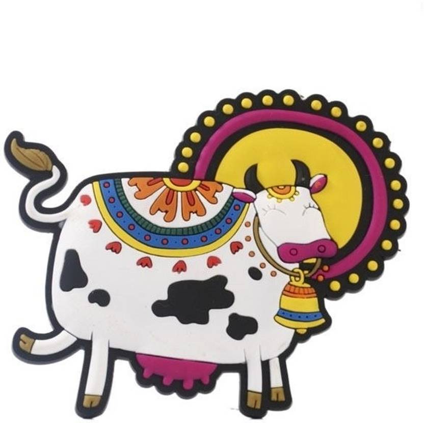 Roti Kapda Makaan cm Nirvana Cow Magnetic Sticker Price in India - Buy ...