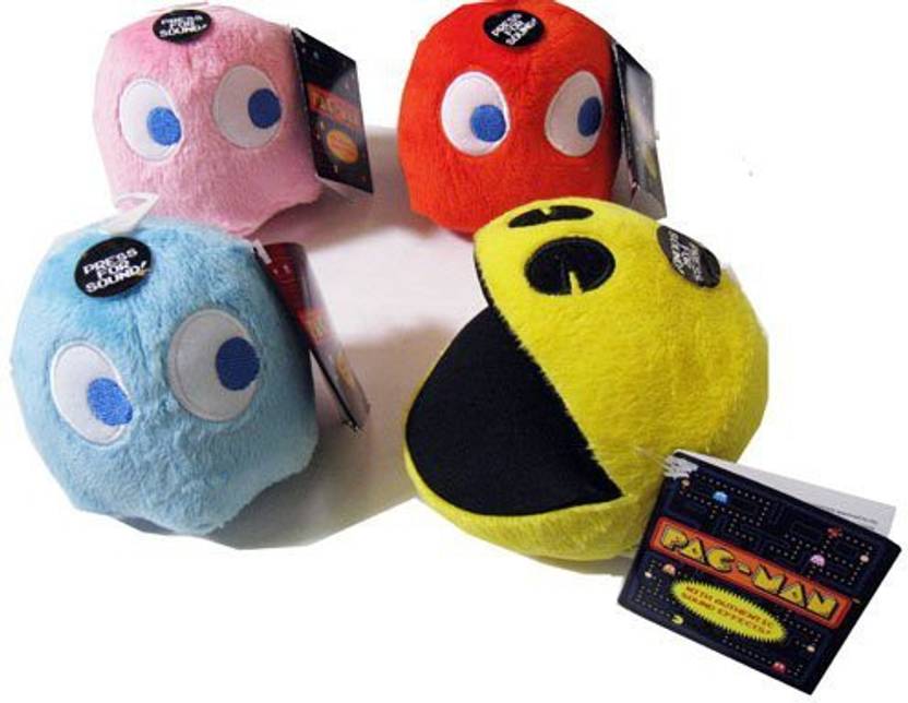 Pacman Plush With Sound 5 Inch Dolls Set Of 4 With Pacman Pinkie - 15 ...