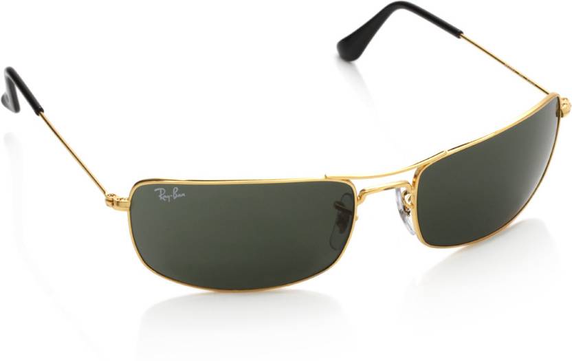 Buy Ray-Ban Rectangular Sunglasses Green For Men Online @ Best Prices ...