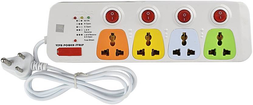 CONA Viva 4+4 Power Strip / Spike Guard 4 Sockets + 4 Individual ...