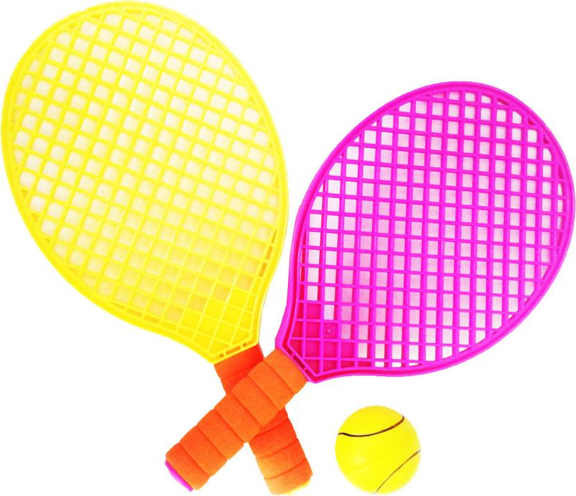VAIBHAV Cute 2 Colors Magic With Ball Sports Toy (Yellow/Pink) Tennis ...