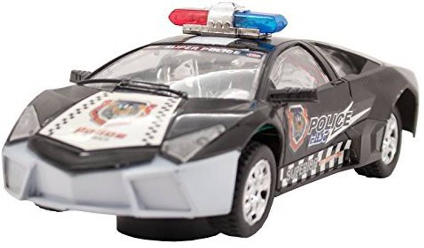 Techege Toys Black Police Lambo Luxury Stealth Police Car Realistic ...