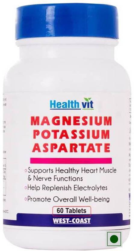 HealthVit Magnesium Potassium Aspartate 60 Tablets Price in India - Buy ...