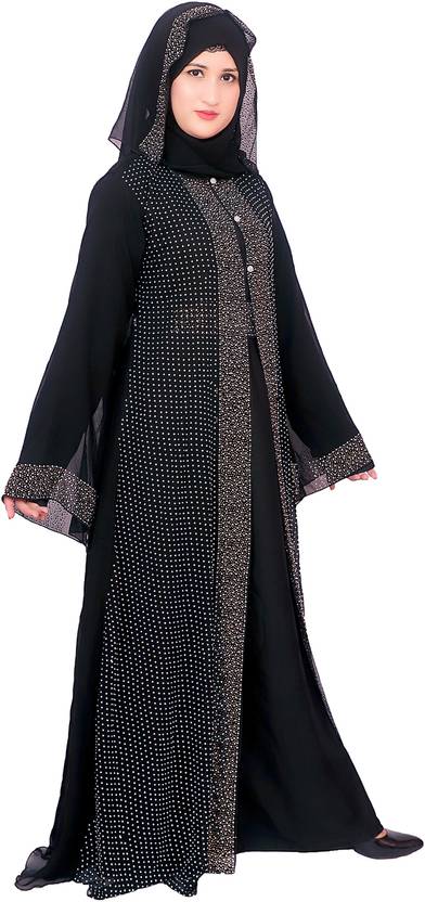 Eshal Bridal Abaya Nida Fabric Stonework, Jacket Design With Belt ...