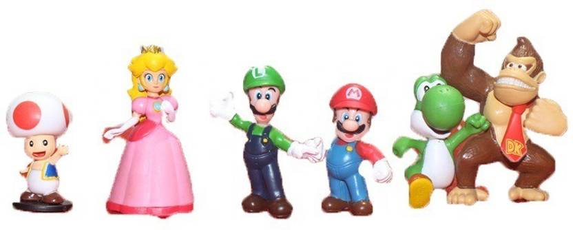 Delite New SUPER MARIO Bros. Mini 6 Toy Figures Cartoon Game Series ...