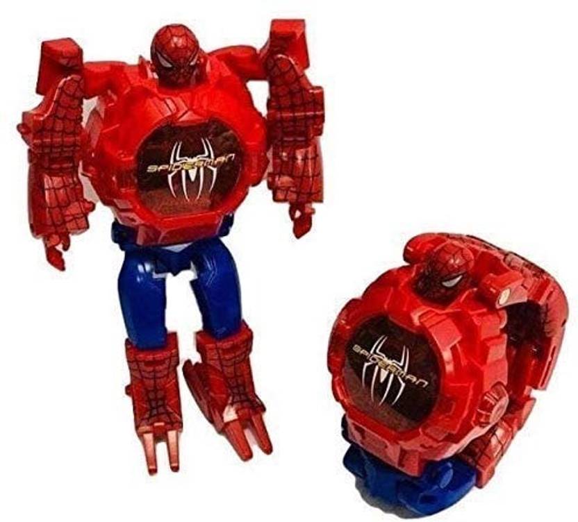 JELLIFY Spiderman Actions Figure Toy Robot convert to Digital Wrist ...