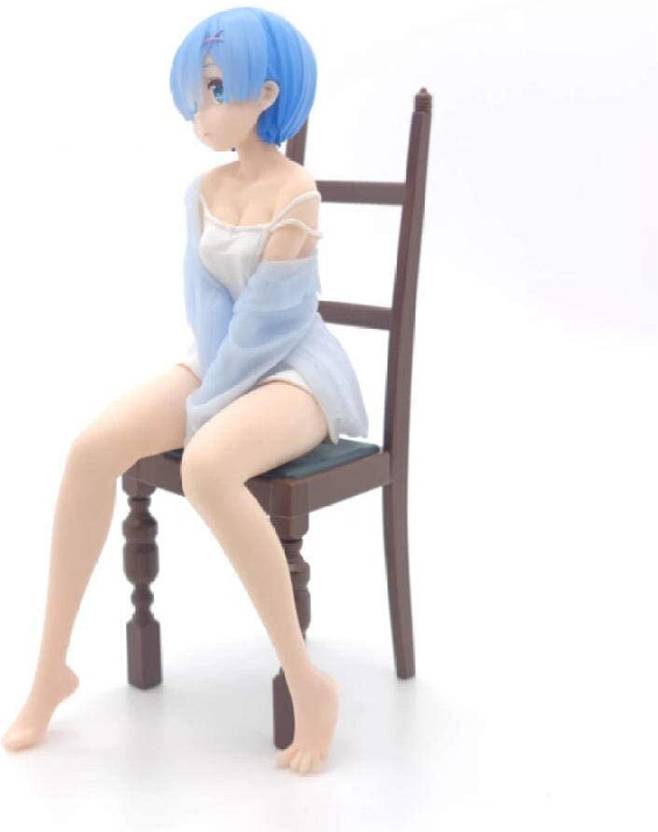 freakmall Rem Re Zero Action Figure Rem Sitting on Chair Action Figure for Car Dashboard - Rem ...