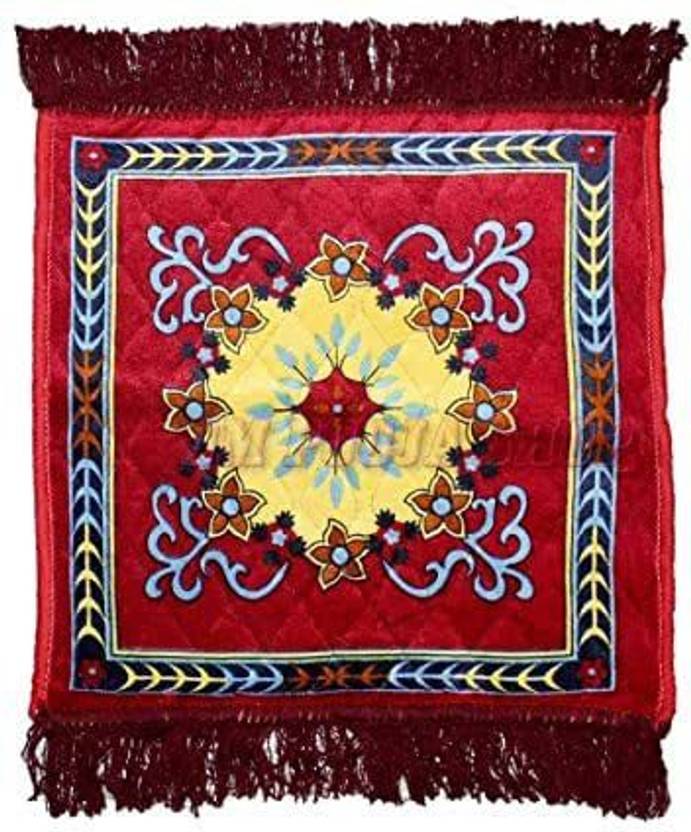 anshraj Bhakti Lehar Designer Red Velvet Cloth for Puja / Pooja Aasan ...