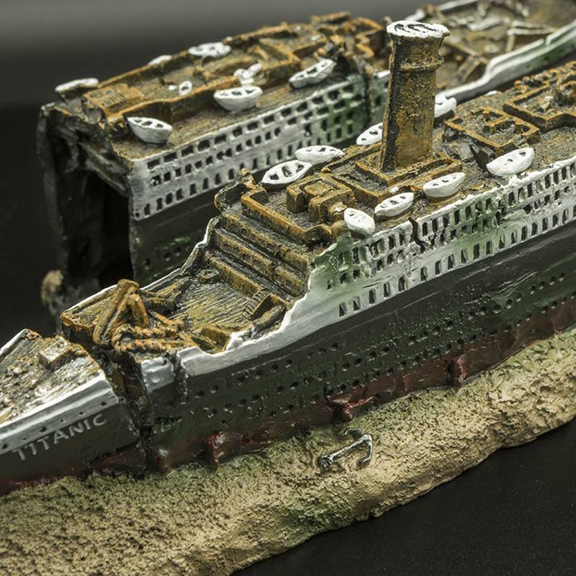 BNF AQUARIUM FISH TANK TITANIC BOAT SHIP WRECK ORNAMENT DDECORATIONS ...